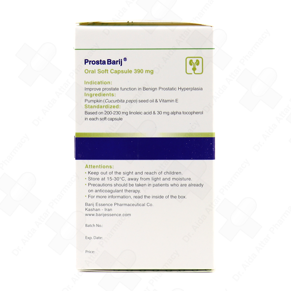 کپسول نرم پروستا باریج اسانس 60 عددی - آیدارو